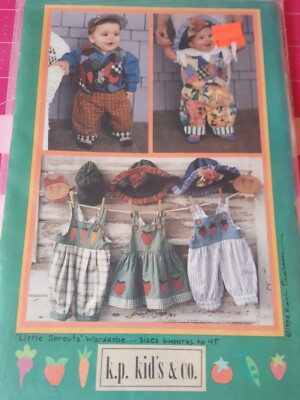 KP Kids & Co Little Sprouts Pattern Vest Jumpsuits Pants Size 6 mos ...