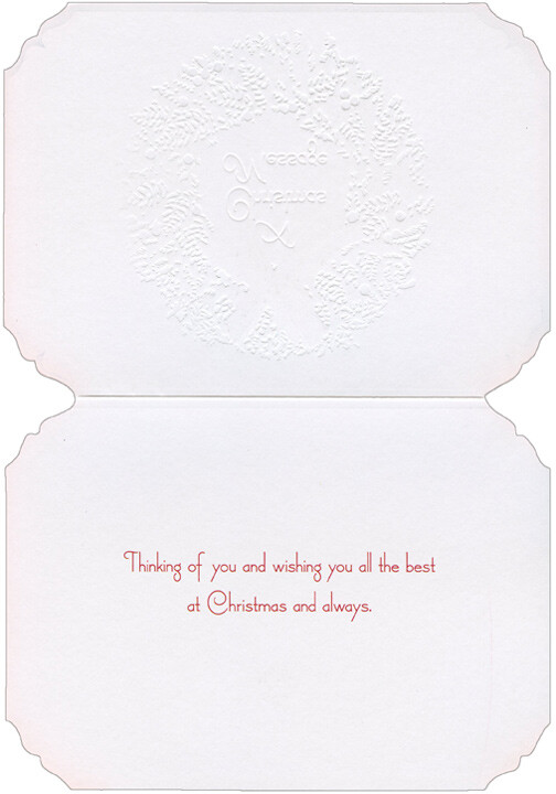 Wreath with Red Foil Accents A Christmas Message Box of 15 Christmas ...