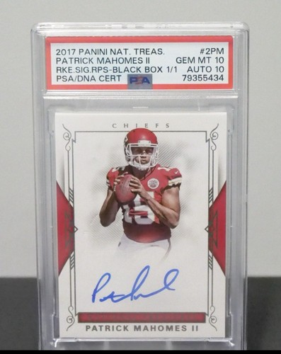 PATRICK MAHOMES 2017 PANINI NATIONAL TREASURES ROOKIE SIGNATUR RPS ...