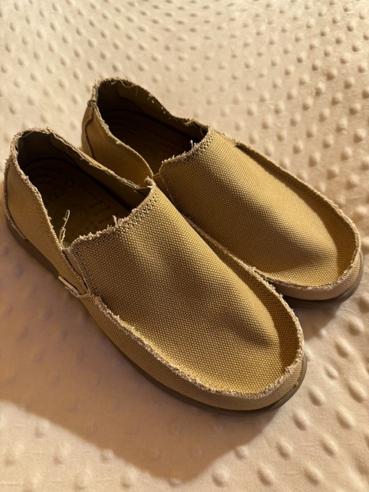 Crocs Men's Size 7 Santa Cruz Loafer Slip on 10128-261 Canvas Khaki NEW ...