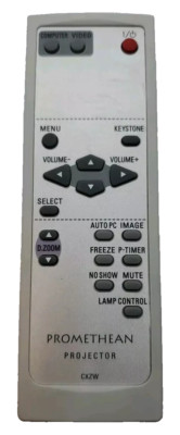 Promethean Projector CXZW WIRELESS Remote CONTROL NO BATTERIES PREOWNED ...