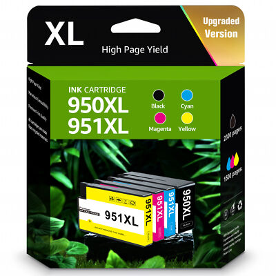 4-Pack 950XL Ink compatible for HP 951XL Office Pro 8630 8640 8660 8615 ...