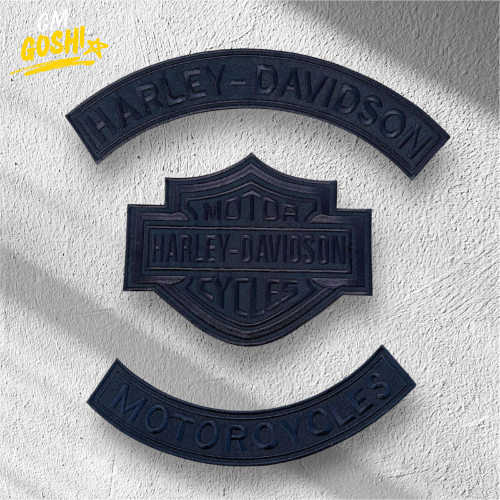 Harley Davidson Black Bar&Shield/Rockers Embroidered Patch Iron/Sew On ...