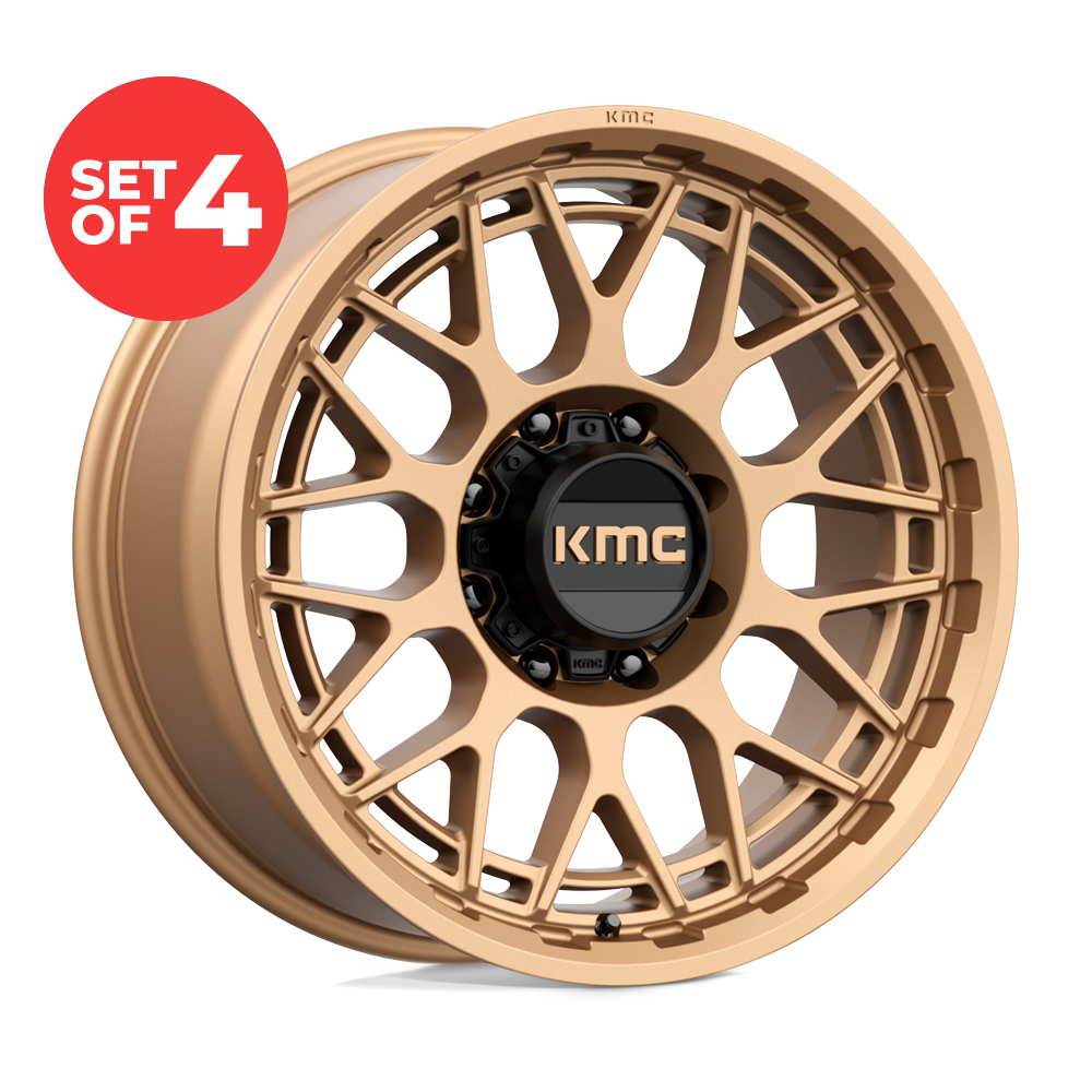 (Set of 4) KMC KM722 TECHNIC Wheels 20x9 8x170 +18 mm Bronze Rims 20 ...