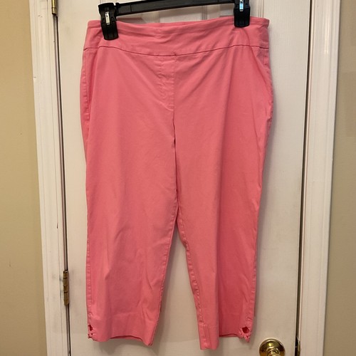 Ruby Rd. Pull On Stretch Capri Pink Cropped Pants Women’s Size 16 ...