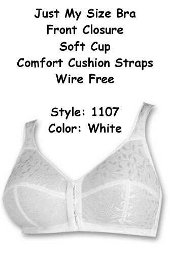 JMS 40D 40 D 1107 FRONT CLOSURE WHITE BRA CUSHION STRAPS FLORAL SATINY ...