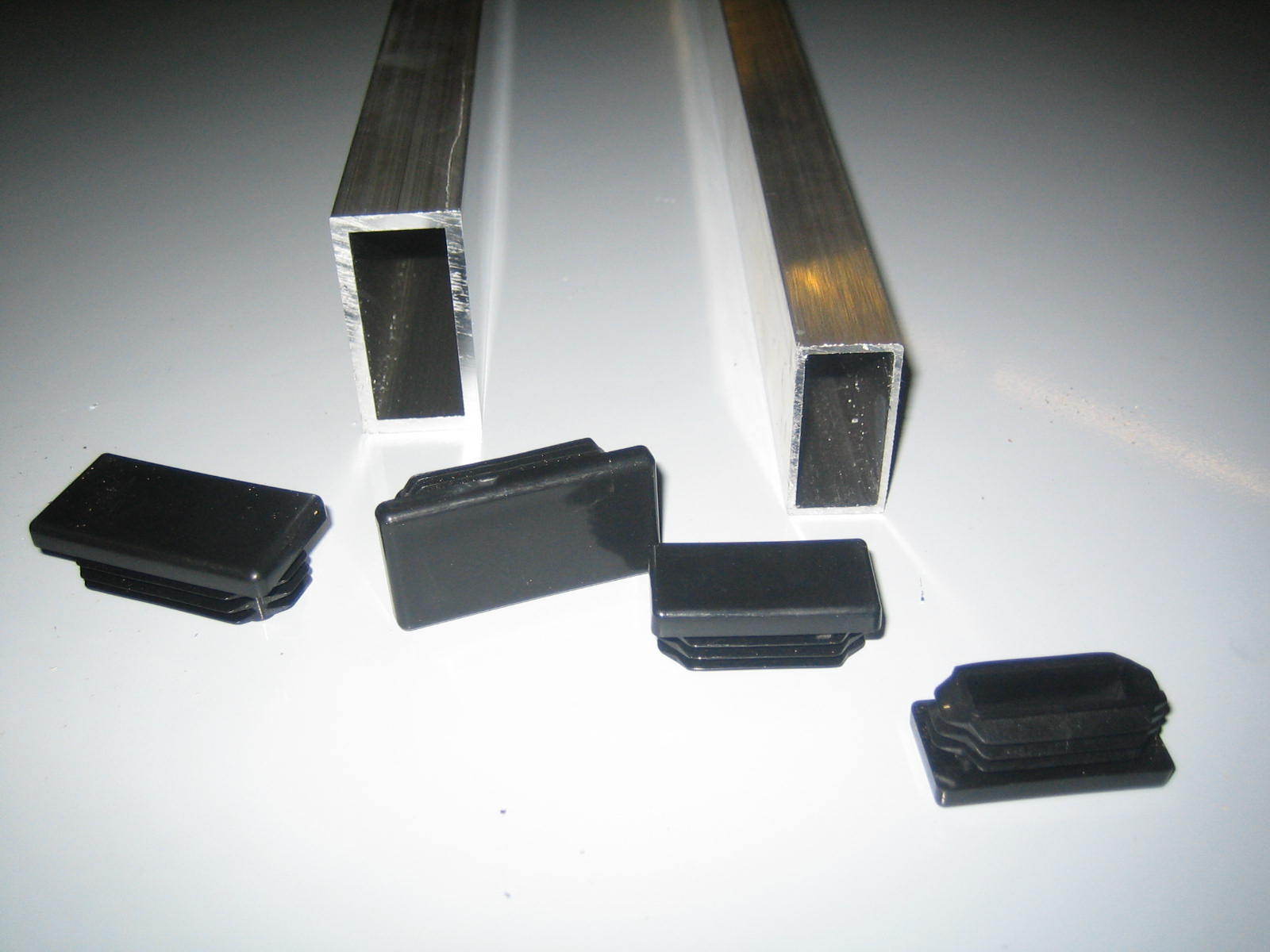 Aluminium Rectangle Box Tube Section with End Caps Multiple Sizes ...