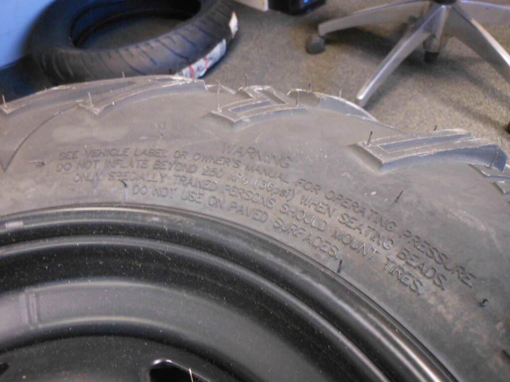 Take Off Maxxis MU25 Tubeless Tire & 12x6 Rim Wheel AT25x8-12 25 8 12 ...