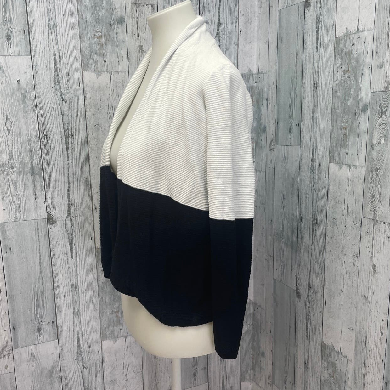 Cyrus Womens Large 100% Viscose Long Sleeve Color Block Open Cardigan ...