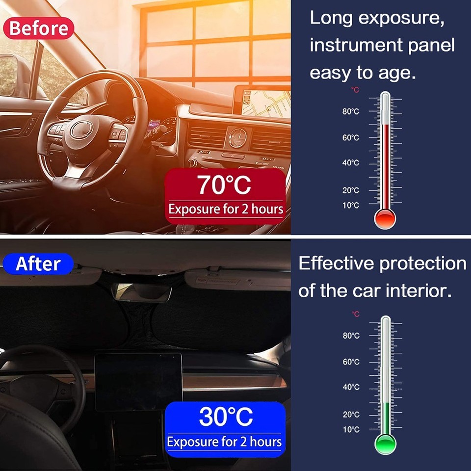 2X For BMW Accessories Car Windshield Sun Shade Screen UV Block Visor ...