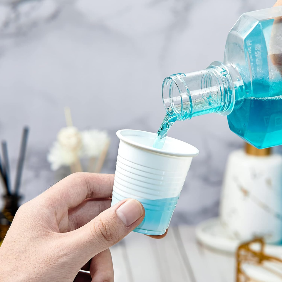 2000 PACK 3 Oz White Plastic Cups, 3 Ounce Disposable Plastic Bathroom ...