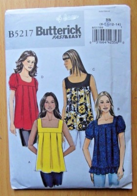 BUTTERICK sewing pattern no. B 5217 Ladies TOP size 8-10 | eBay Australia