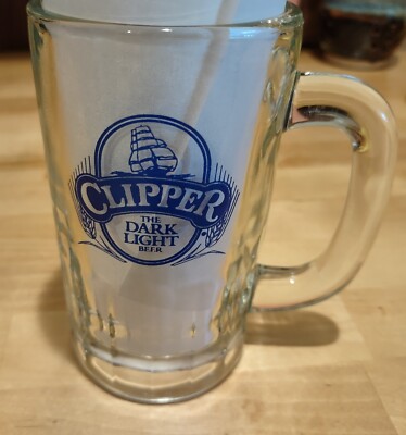 Clipper The Dark Light Beer Vintage Heavy Glass Beer Mug Miller Brewing ...