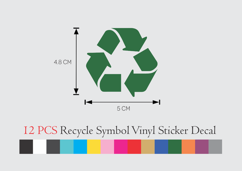 12 PCS Recycle Symbol Vinyl Decal Sticker Renew and Reuse 2Inch set | eBay