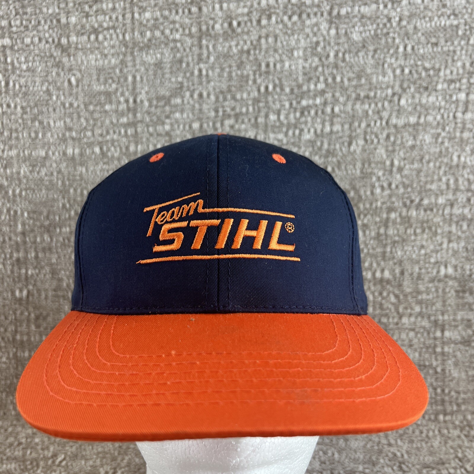 Team Stihl Blue and Orange Ball Cap Embroidered Chain… - Gem