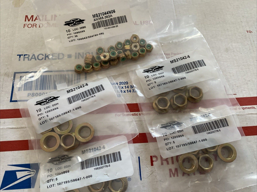 Aircraft Spruce and Spec MS21042-6 (20ea) & MS21044N06 (25ea) , Free ...