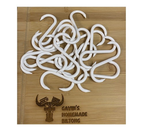 25 x PLASTIC Biltong Hooks, Hygienic for hanging Biltong / Droewors ...