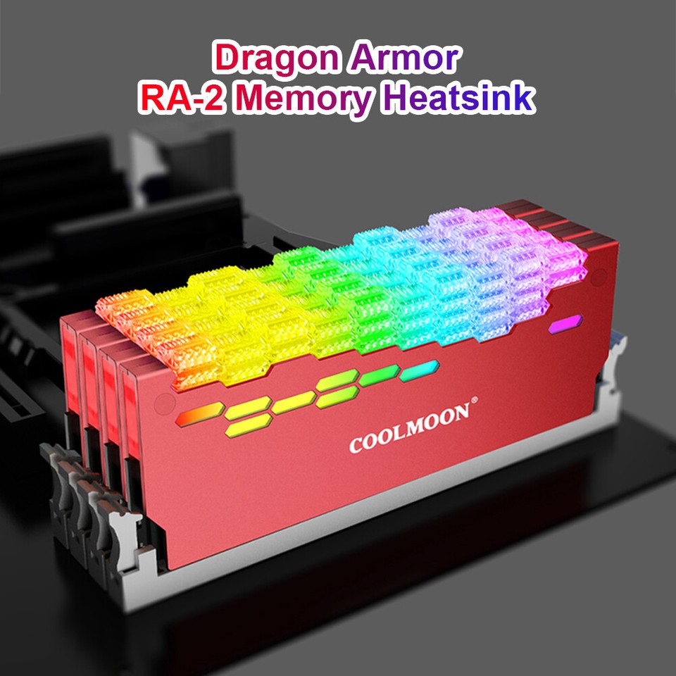# COOLMOON RA-2 RAM Heat Sink Cooler ARGB Colorful Heat Spreader for PC ...