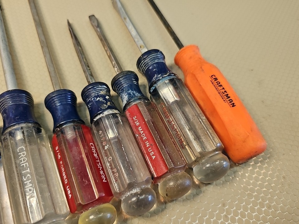 10 Piece Craftsman USA Screwdrivers Lot - Flat Phillips WF Vintage ...
