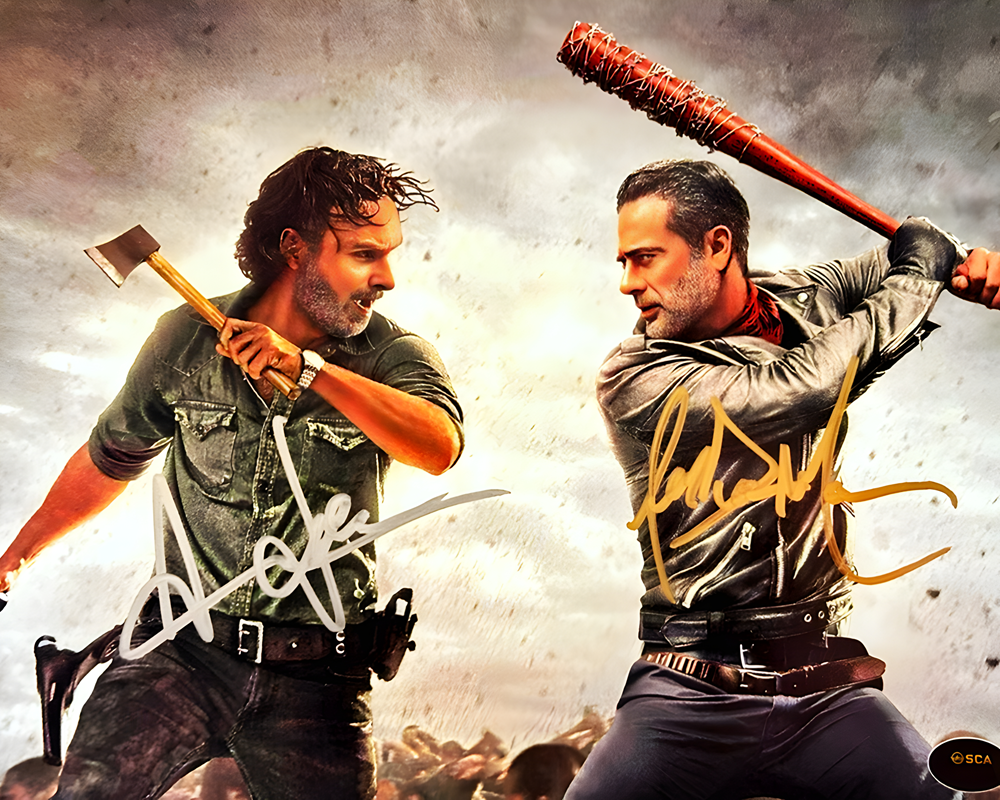 JEFFREY DEAN MORGAN & ANDREW LINCOLN SIGNED REPRINT WALKING DEAD 8"x10 ...