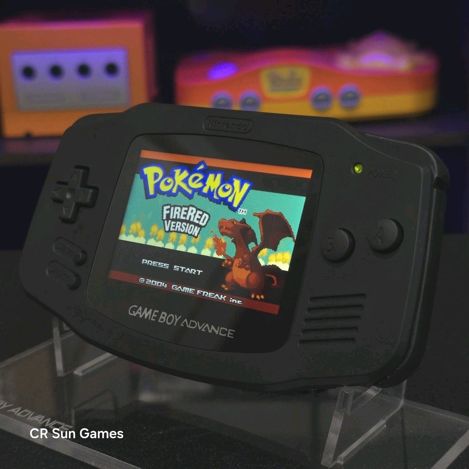 Black On Black Game Boy Advance GBA Console with iPS V5 Backlit LCD | eBay