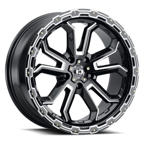 20x9 Vision 405 Korupt Gloss Black Milled Spoke Wheel 5x5.5 (-12mm ...