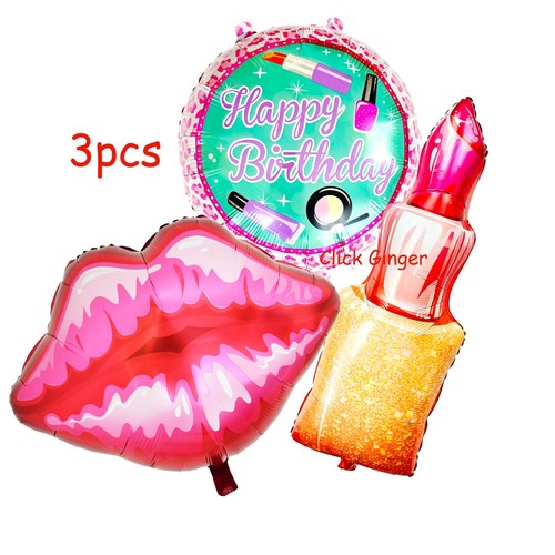 Lipstick Foil Balloon Lips Happy Birthday Sweet 16 18th 21st Pamper ...