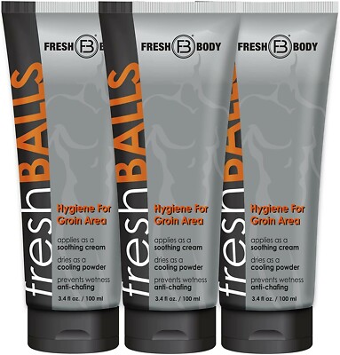 Fresh Balls 3.4 oz Tube (3 PACK) NEW - Anti Chafing Lotion Powder ...