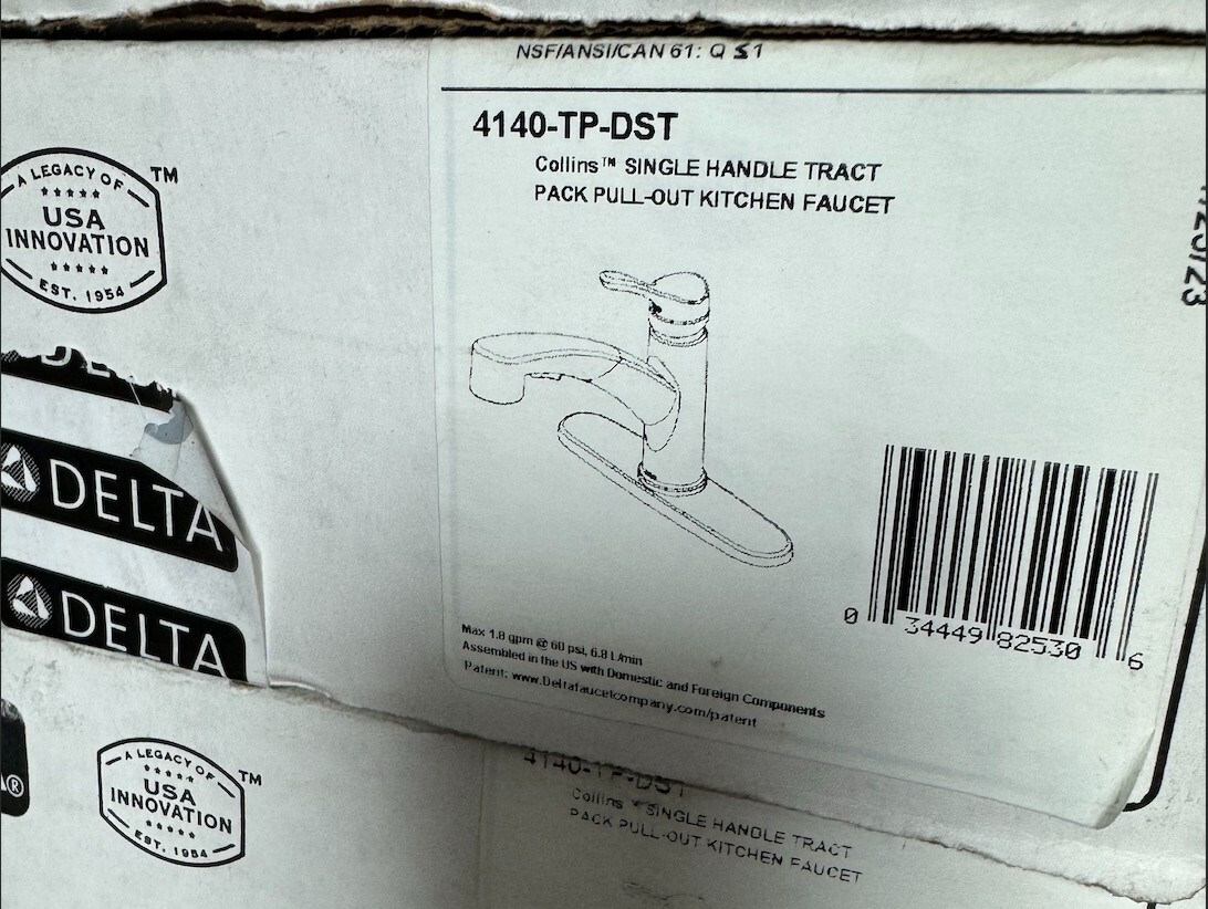 DELTA 4140-TP-DST Single Handle Tract Pack Pull-Out Kitchen Faucet | eBay