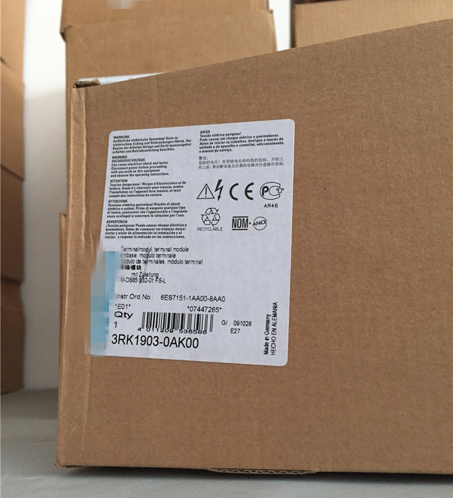 NEW SIEMENS 3RK1 903-0AK00 PLC Input Module 3RK1903-0AK00 1 year ...