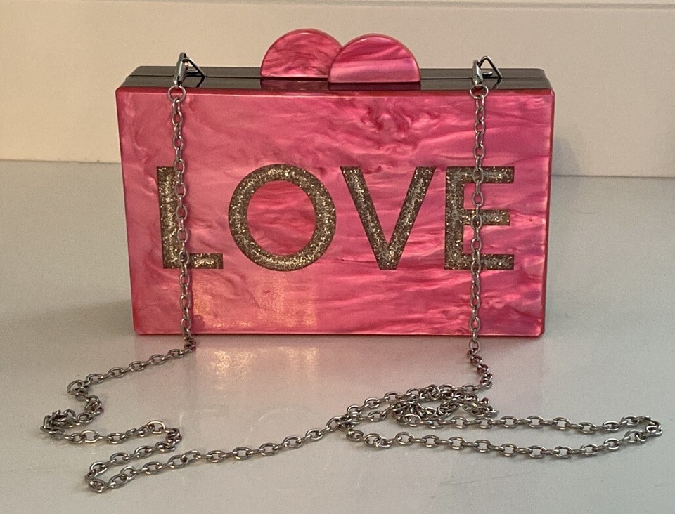 Bari Lynn LOVE Pink Purse | eBay UK