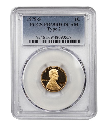 1979 -S Lincoln Cent Gem Proof Type 2 (Clear S) PCGS DCAM PR69RD | eBay
