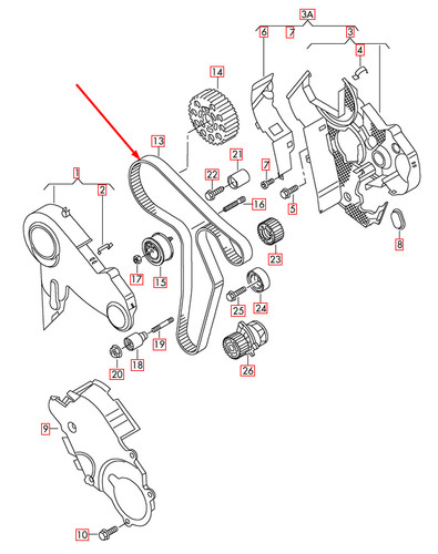 NEW VOLKSWAGEN PASSAT B7 TIMING BELT 03L109119E 2 0TDI ORIGINAL | eBay