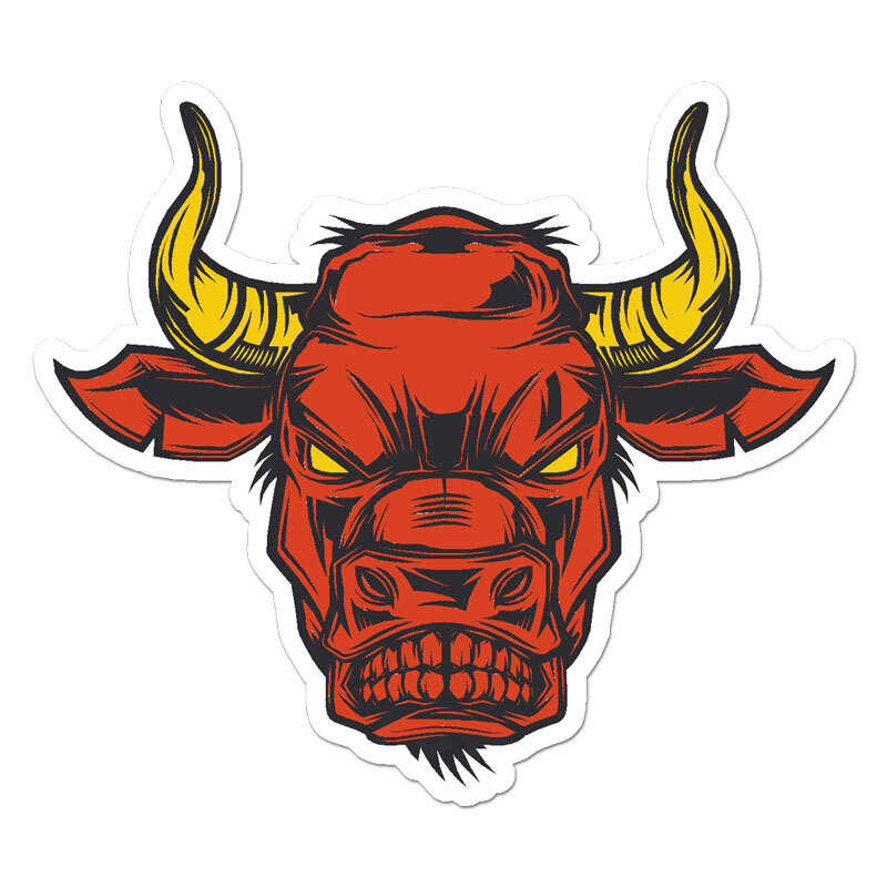 Angry Bull Head, Vinyl Decal Sticker, Indoor Outdoor, 3 Sizes, #11458 ...