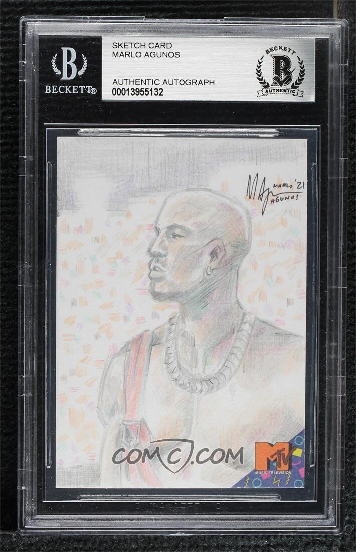 DMX Woodstock Ruff Ryders MTV Original Art Sketch Card Beckett BAS 1/1 ...