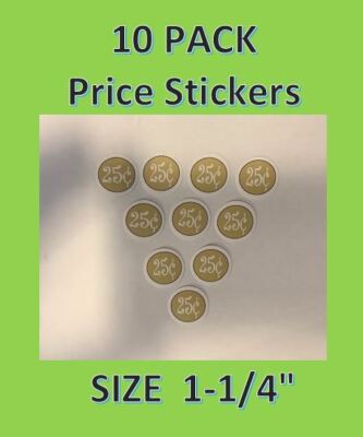 10 pack 25 cent Vending Price Stickers vendstar candy gumball Label | eBay