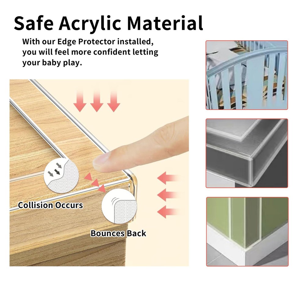 Clear Corner Edge Protector Strip, Self-Adhesive Bumper Guard for ...