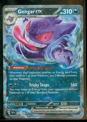 Pokemon GENGAR EX 104/162 - Temporal Forces - ULTRA RARE HOLO - - MINT ...