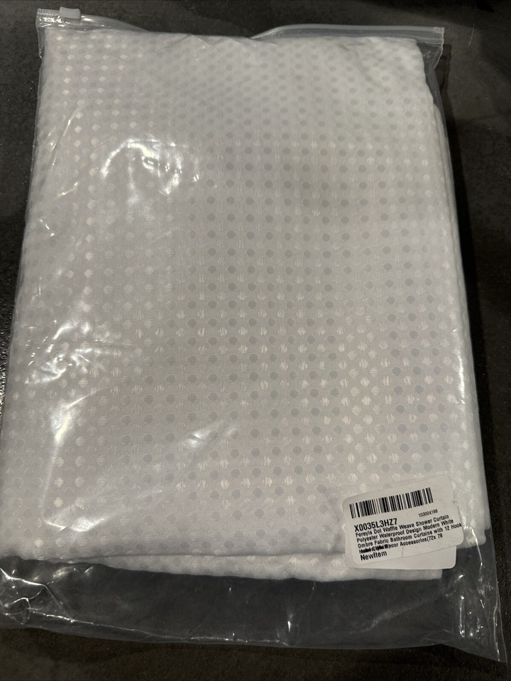 Extra Long Fabric Shower Curtain - Waffle Weave 84 Inches Long Heavy ...