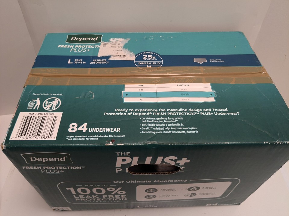 Depend Protection Plus Ultimate Underwear for Men Large 84 Count Case ...