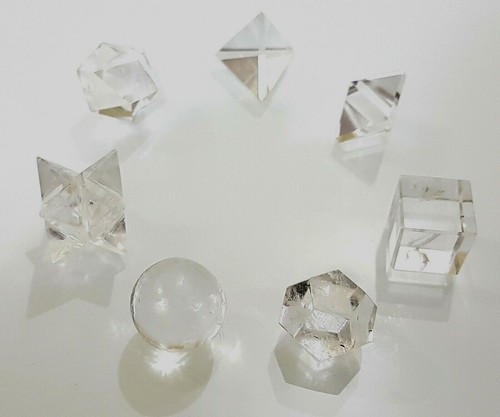 Natural Crystal Quartz Beautiful Clear Crystal Sacred Geometry Set ...
