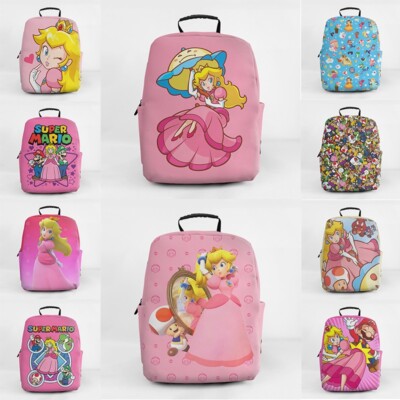 Princess Toadstool Peach Backpack Super Mario Princess School Book Bag ...