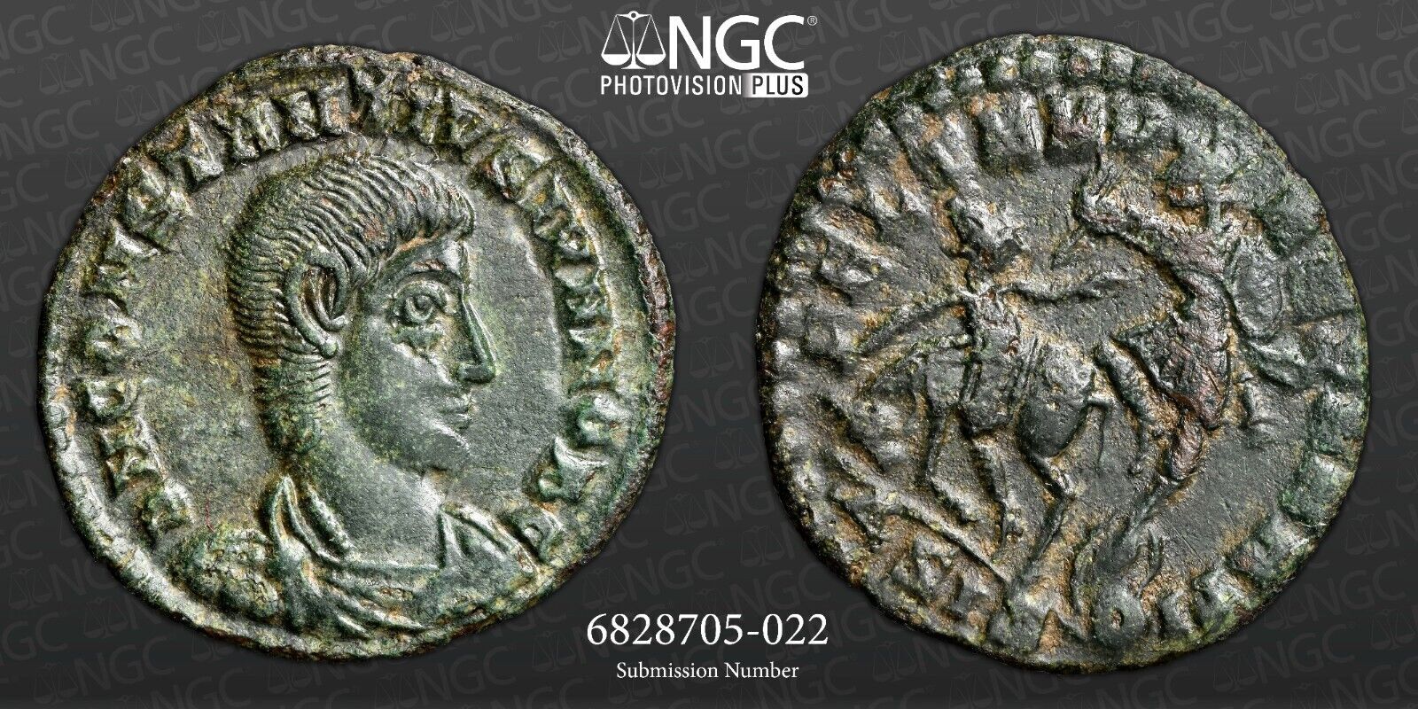 CONSTANTIUS GALLUS. Ancient Roman coin. AD 351-354. NGC certified Ch XF ...