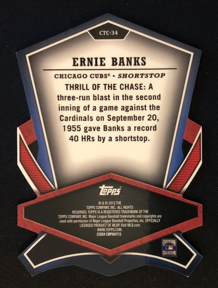 2013 Topps Ernie Banks Cubs Cut To The Chase Diecut Card #CTC-34 | eBay