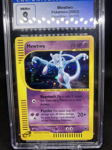 2002 Expedition Mewtwo Holo E-reader CGC 8 20/165 Graded Pokémon Card ...
