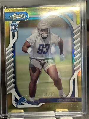 2022 Panini Absolute Josh Paschal Gold /10 Rookie Card RC Lions #173 | eBay