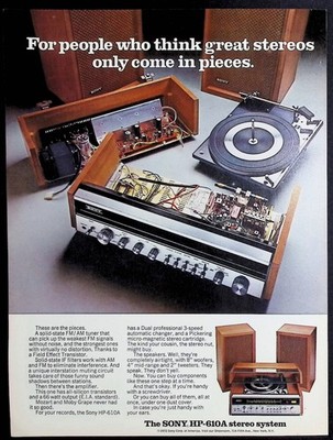 Sony HP-610A Stereo Sound System Speakers, Field Effect Transistor 1973 ...