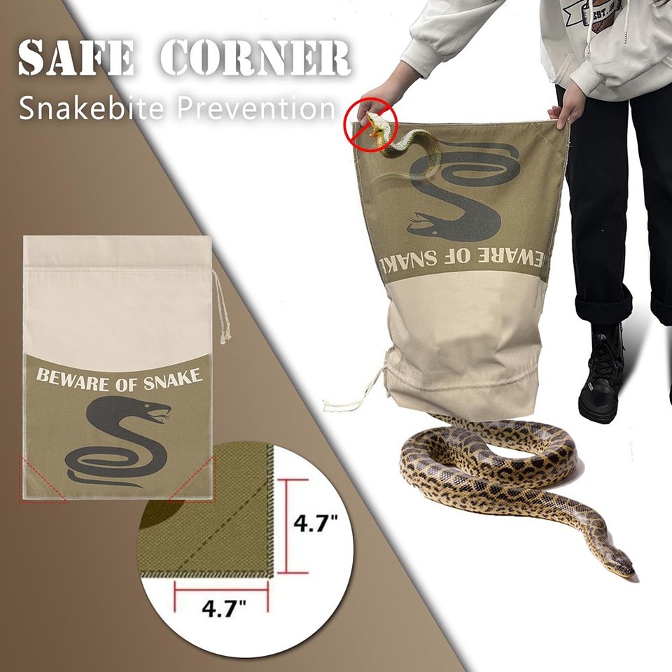 Snake Reptile Bag Drawstring-Sealed Escape-Proof Capture Sack with Safe ...