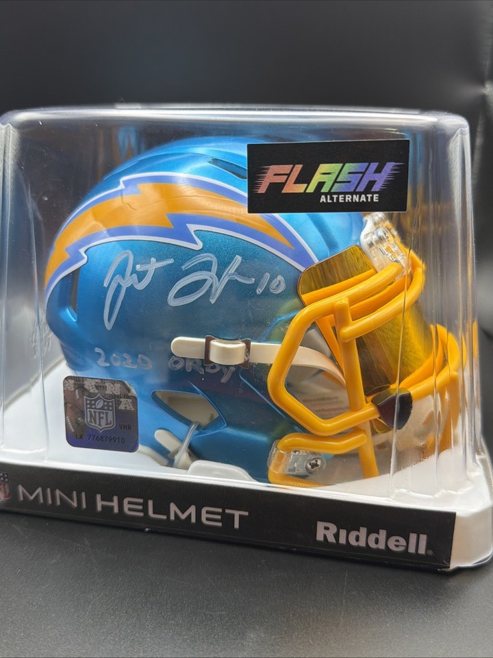 NFL Mini Helmet Justin Herbert Autograph Flash Alternate Helmet “2020 ...