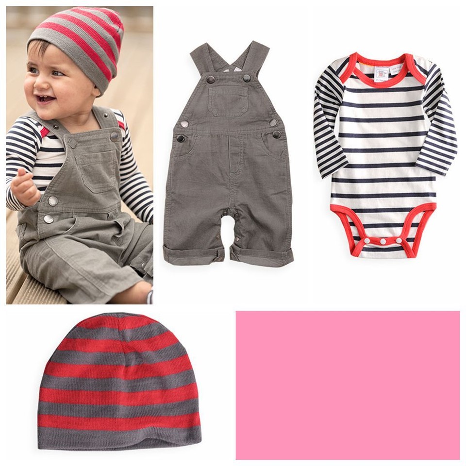 3pcs Baby Boy Kids outfits Hat+Romper+Pants Jumpsuit Outfit Set boys ...